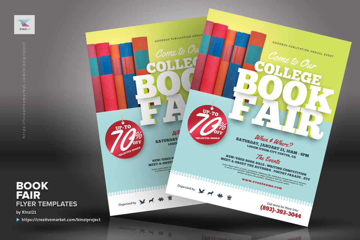 Book Fair Flyer Templates, a Flyer Template by kinzi21