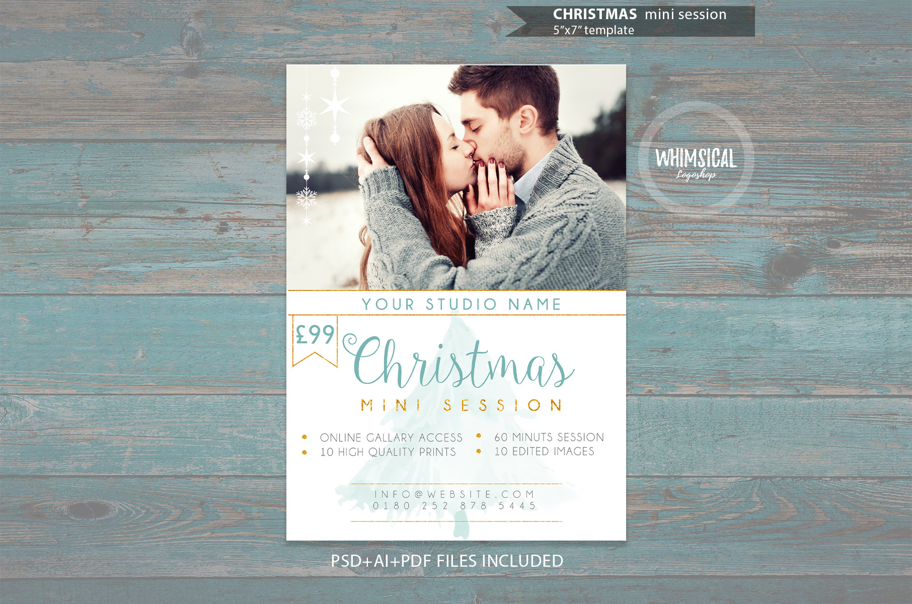 Christmas Mini Session Template, a Flyer Template by Whimsical Logoshop