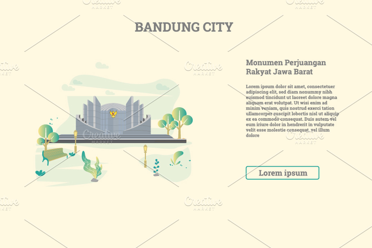 Bandung City of Indonesia Vector, a Websites & App Template by Sign Vector