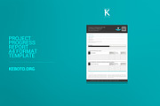Project Progress Report A4 Format, a Templates & Theme by Keboto