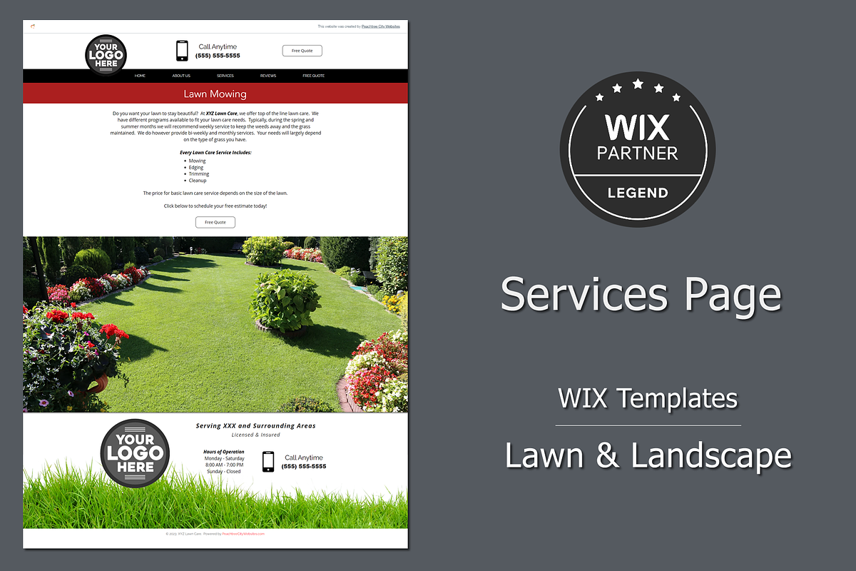 WIX Site Template – Lawn & Landscape