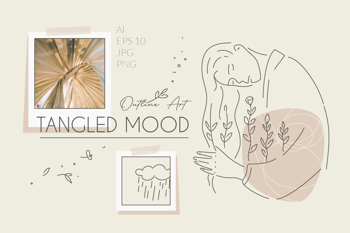 'Tangled Mood' Outline Art, an Illustration by svetlana.belaia