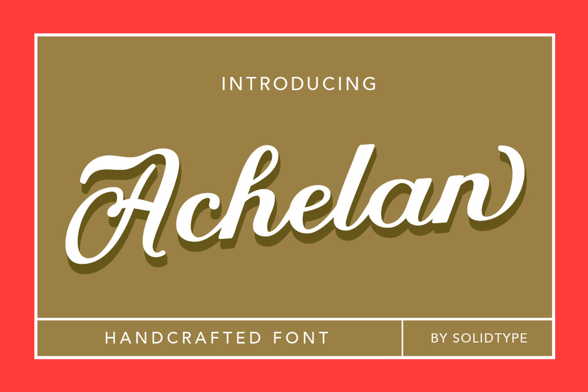 Achelan Script, a Script Font by Solidtype