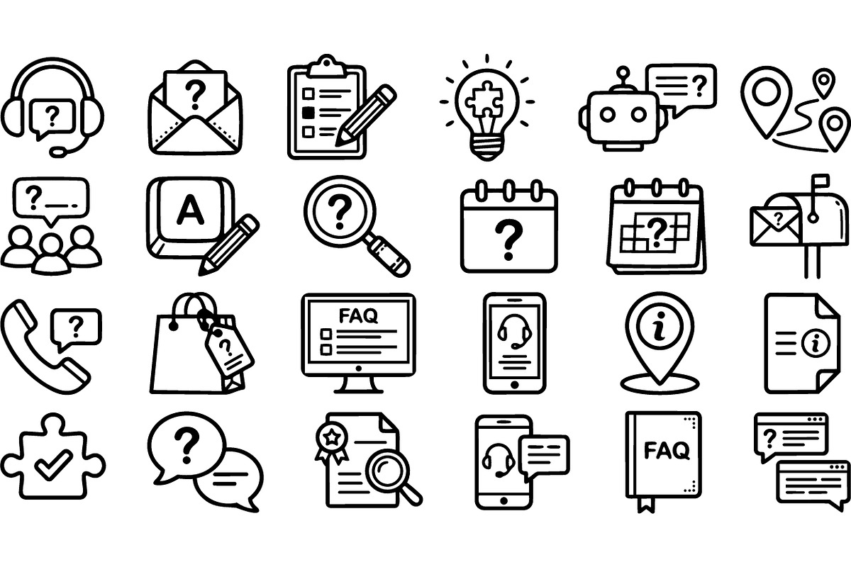 Question Mark Icon Bundle Set, an Illustration by designvectx