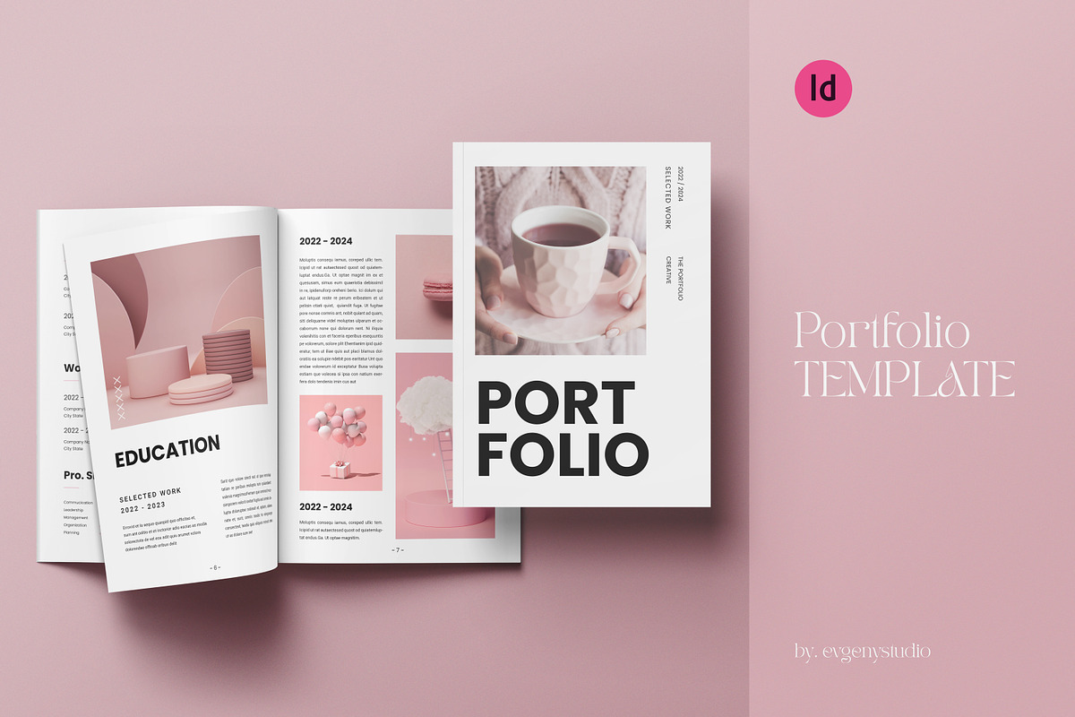 Pink Portfolio Template, a Brochure Template by evgenystudio