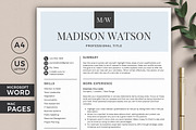 Resume Template for Word and Mac Pages