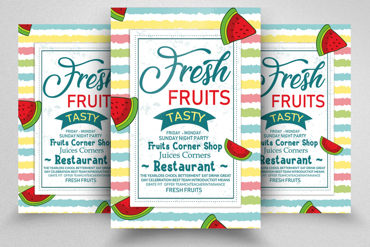 Fresh Fruits Corner Flyer Template, a Flyer Template by Psd Templates