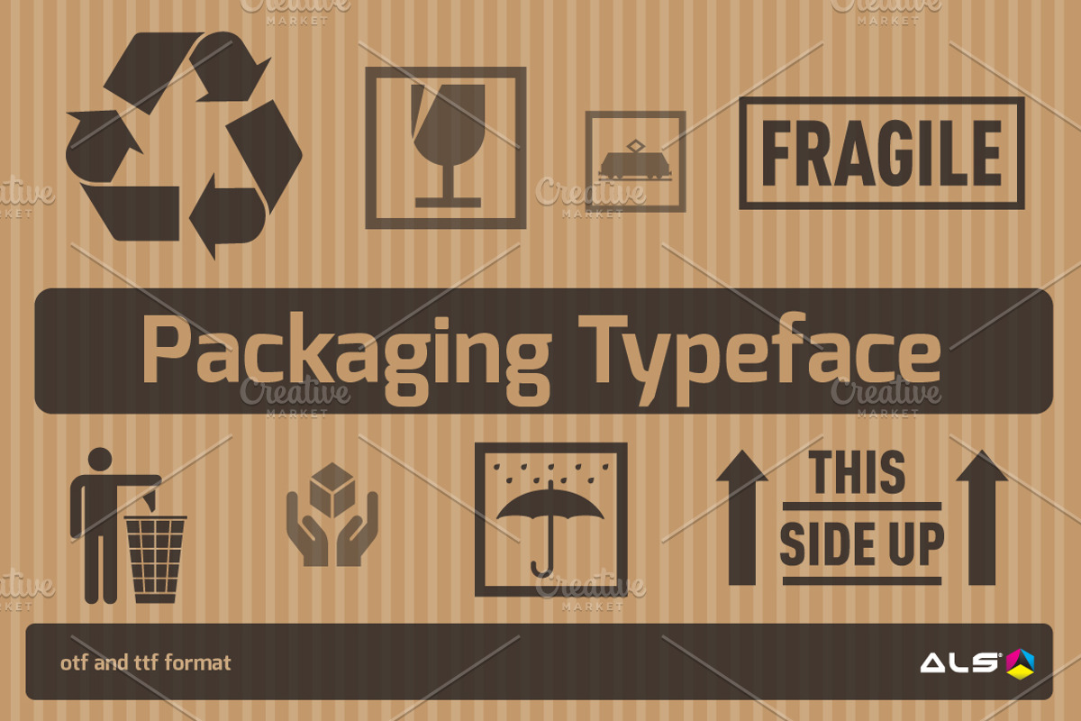 Packaging Typeface, a Symbol Font by ALS design