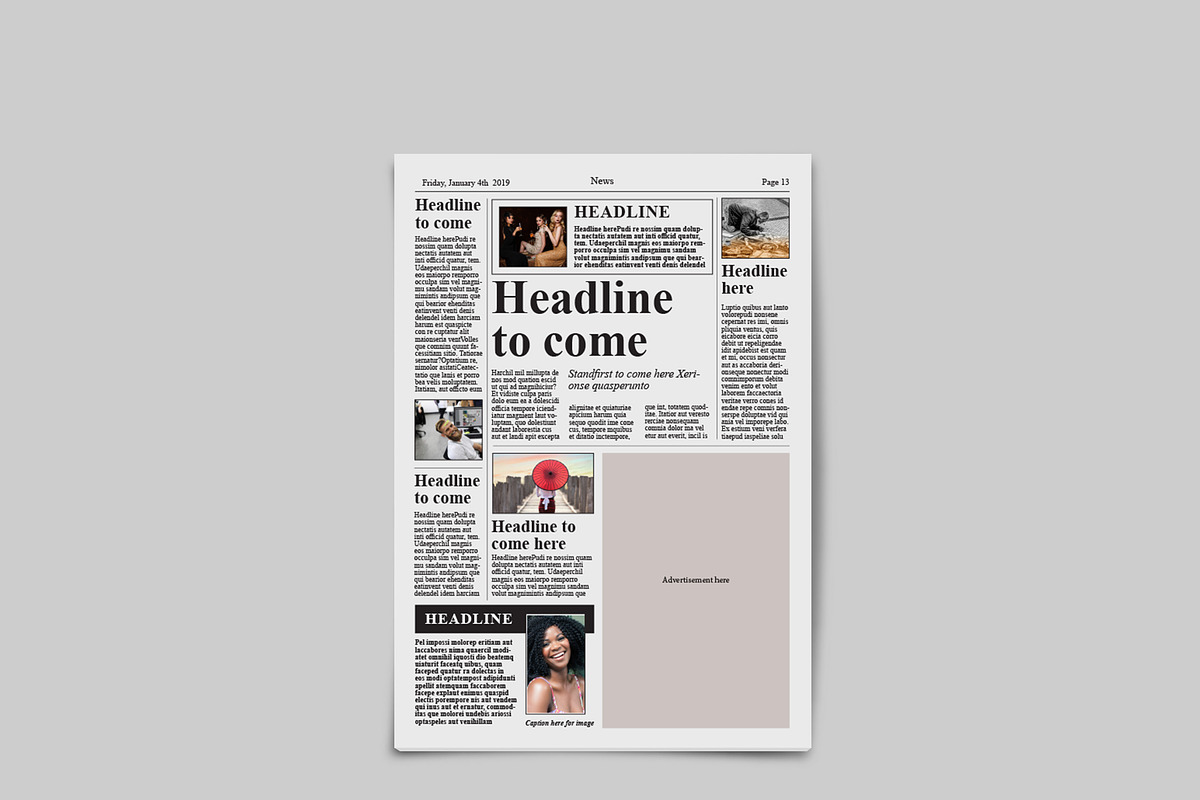 Tabloid Newspaper Template, a Magazine Template by Dene Studios