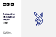 Geometric Minimalist Rabbit Logo