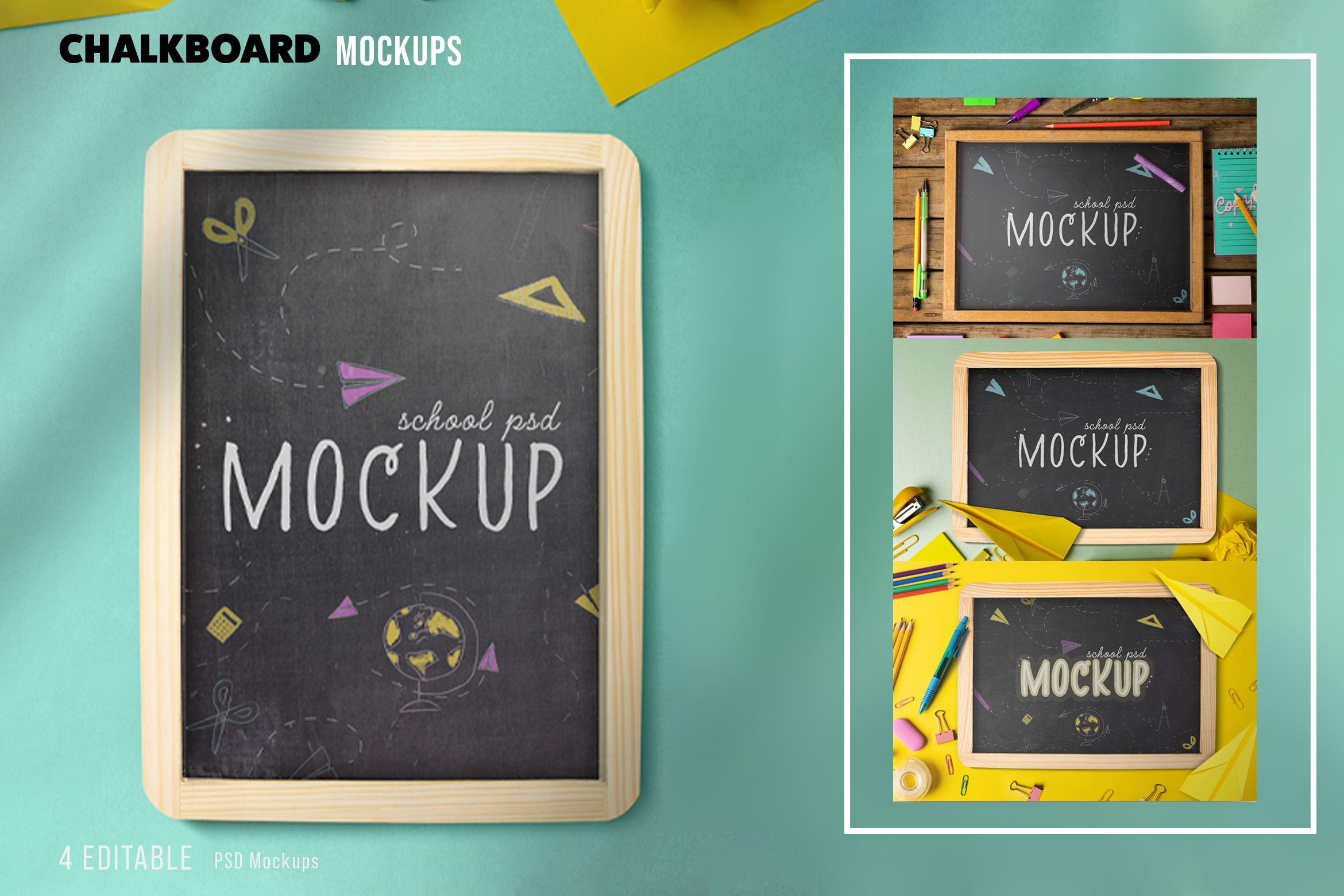 School Chalk Mockup, a Mockup by wavebreak