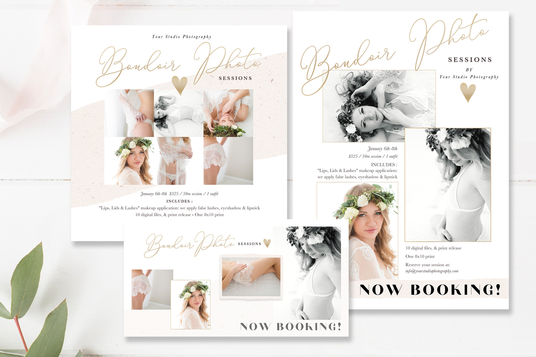 Boudoir Photo Session Marketing Set, a Flyer Template by By Stephanie ...