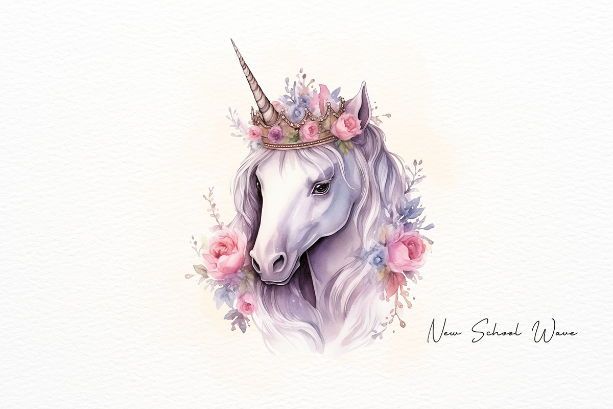 Magical Unicorn Watercolor Clipart, an Animal Illustration by New ...