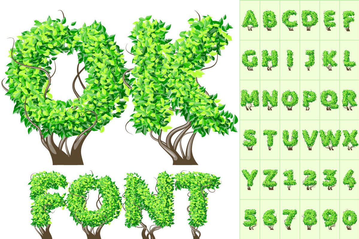 Detailed tree alphabet, an Object Graphic by popskraft
