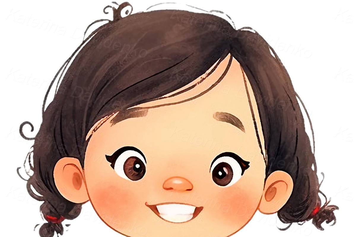 Cartoon multinational kids faces png, a Person Illustration by Bubert Art