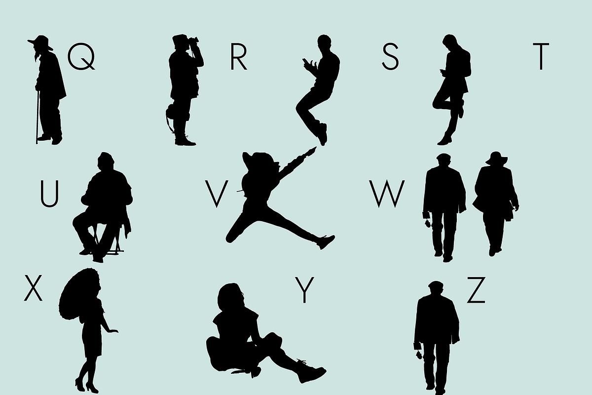 People Silhouettes Dingbats Font