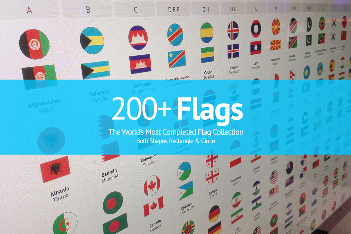 200+ Flags From Around The World, an Illustration by Pixel Strawberry