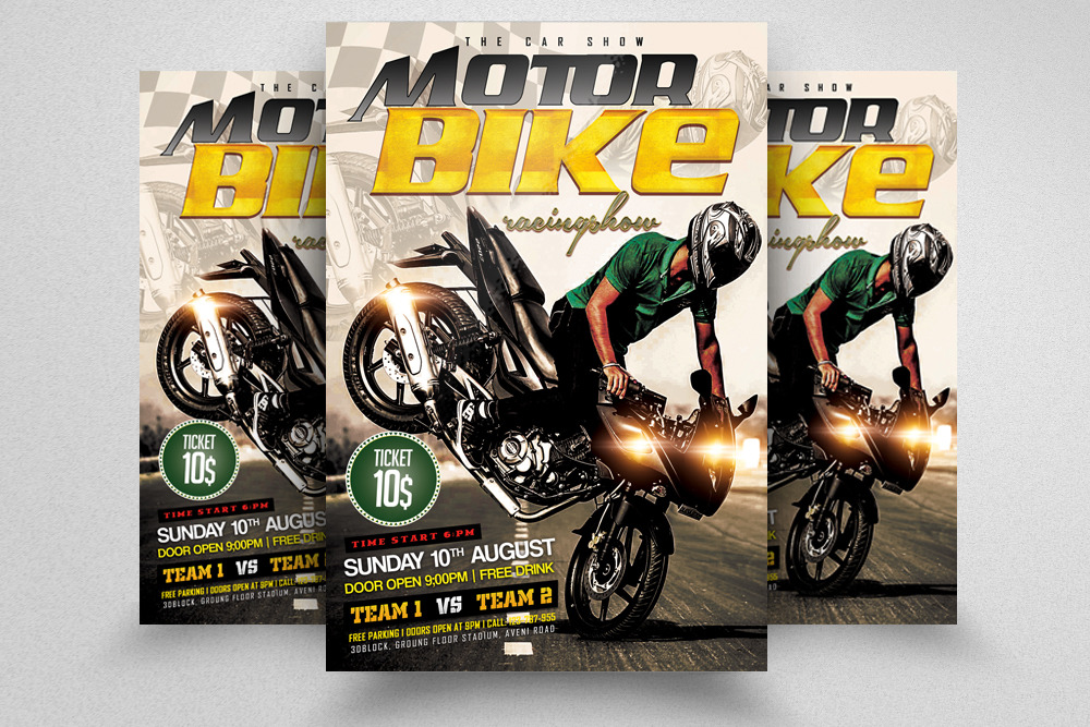 Bike Racing Flyer Template, a Flyer Template by Design Up