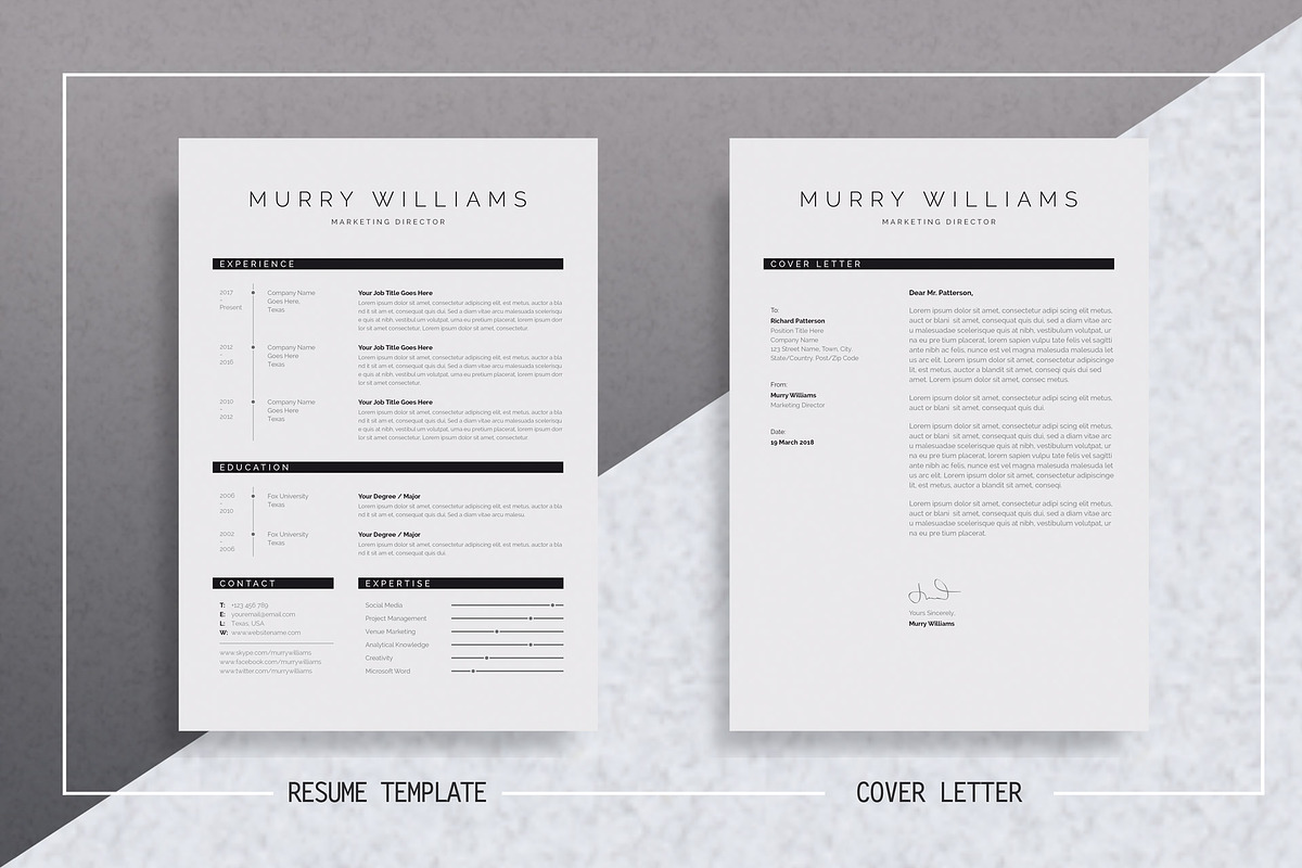 Minimal Resume, a Resume Template by Mr-Template
