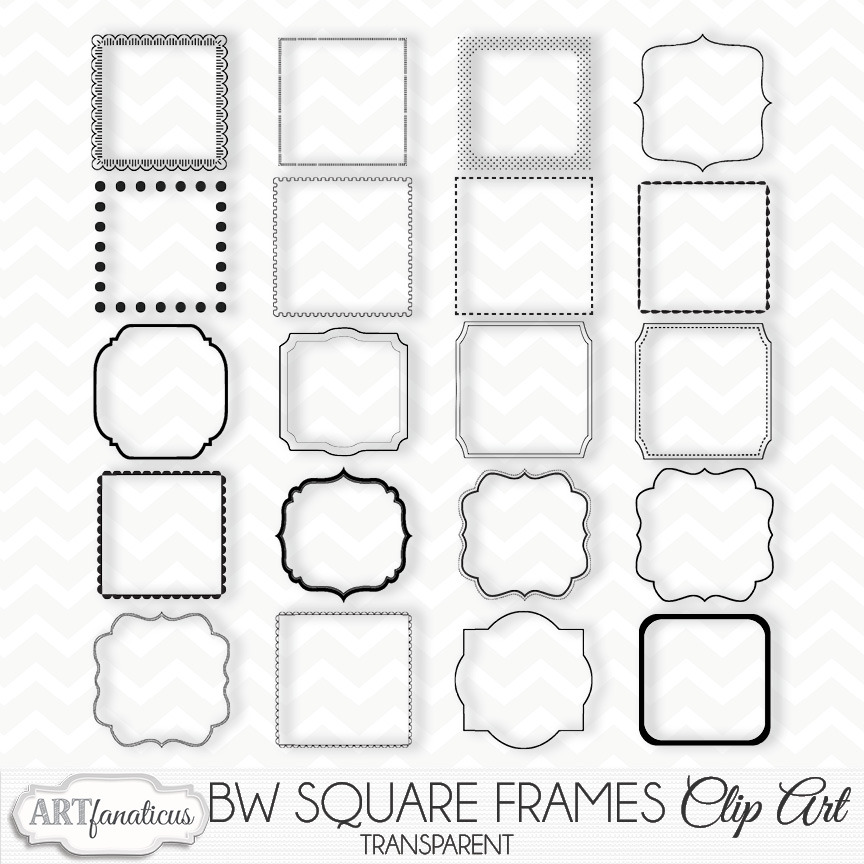 BLACK SQUARE BORDER FRAMES, an Illustration by Artfanaticus
