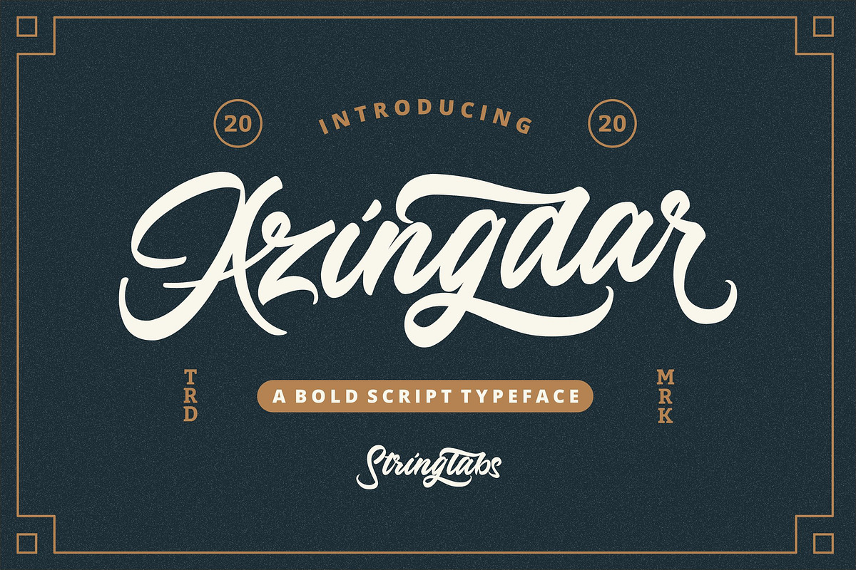 Azingdar - Retro Bold Script Font, a Script Font by StringLabs | Creative Market