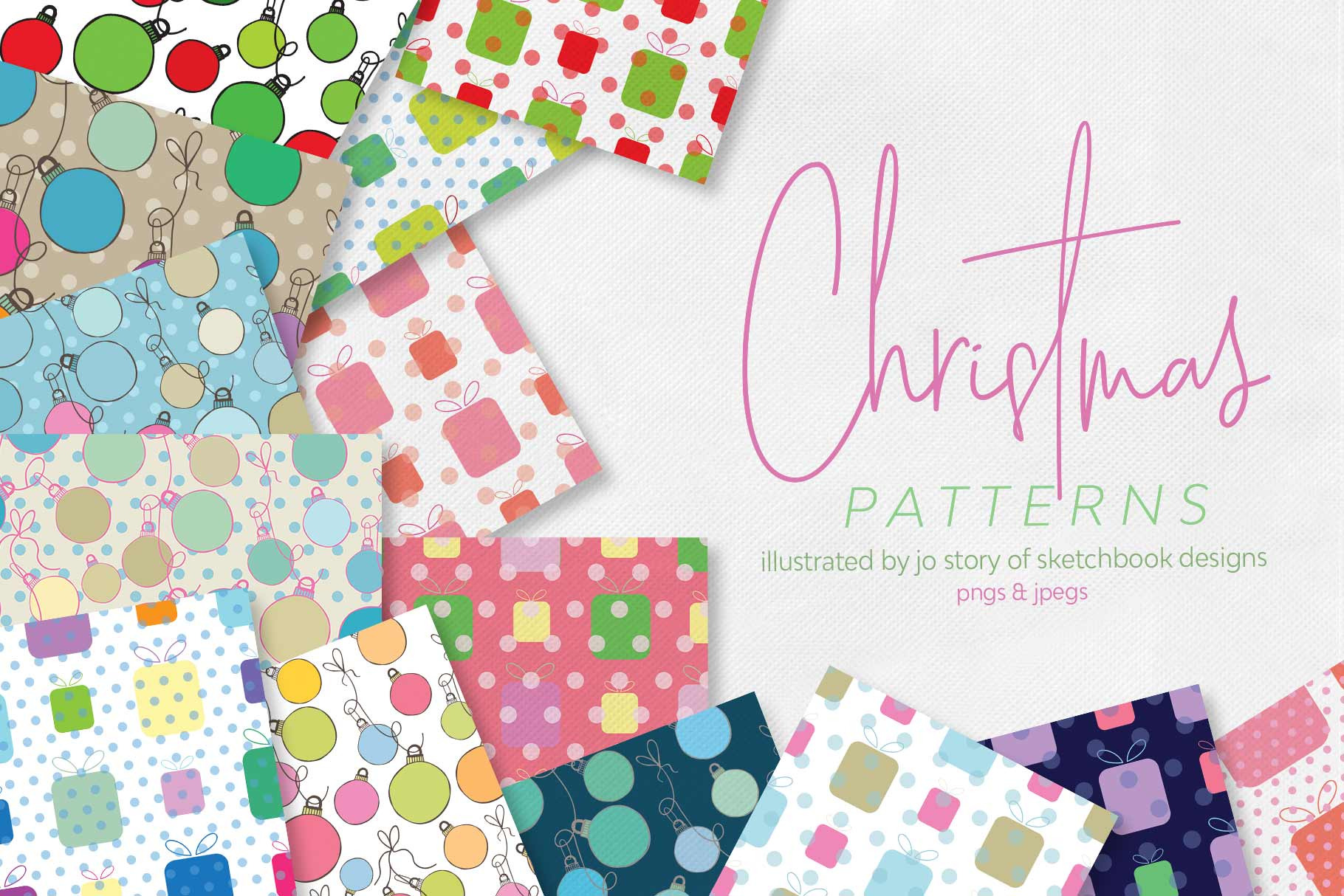 Retro Christmas Seamless Patterns, a Pattern Graphic by Sketchbook Designs