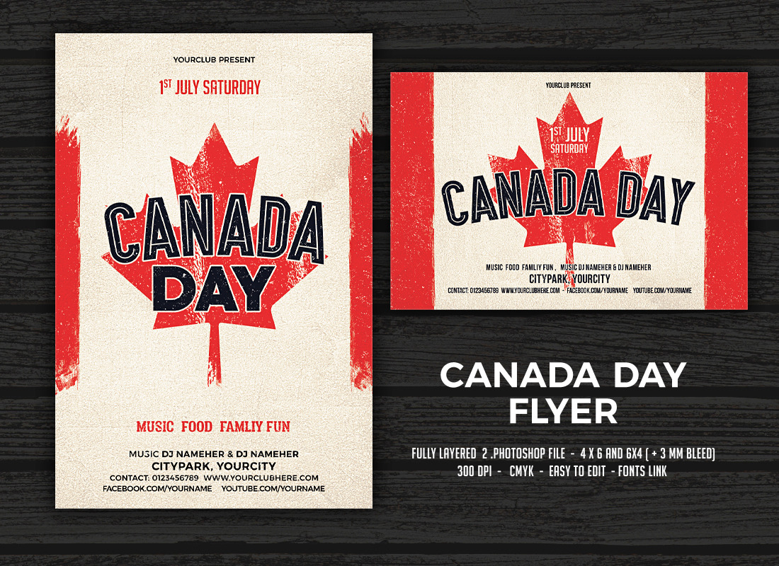 Canada Day Flyers, a Flyer Template by DesignWorkz | Creative Market