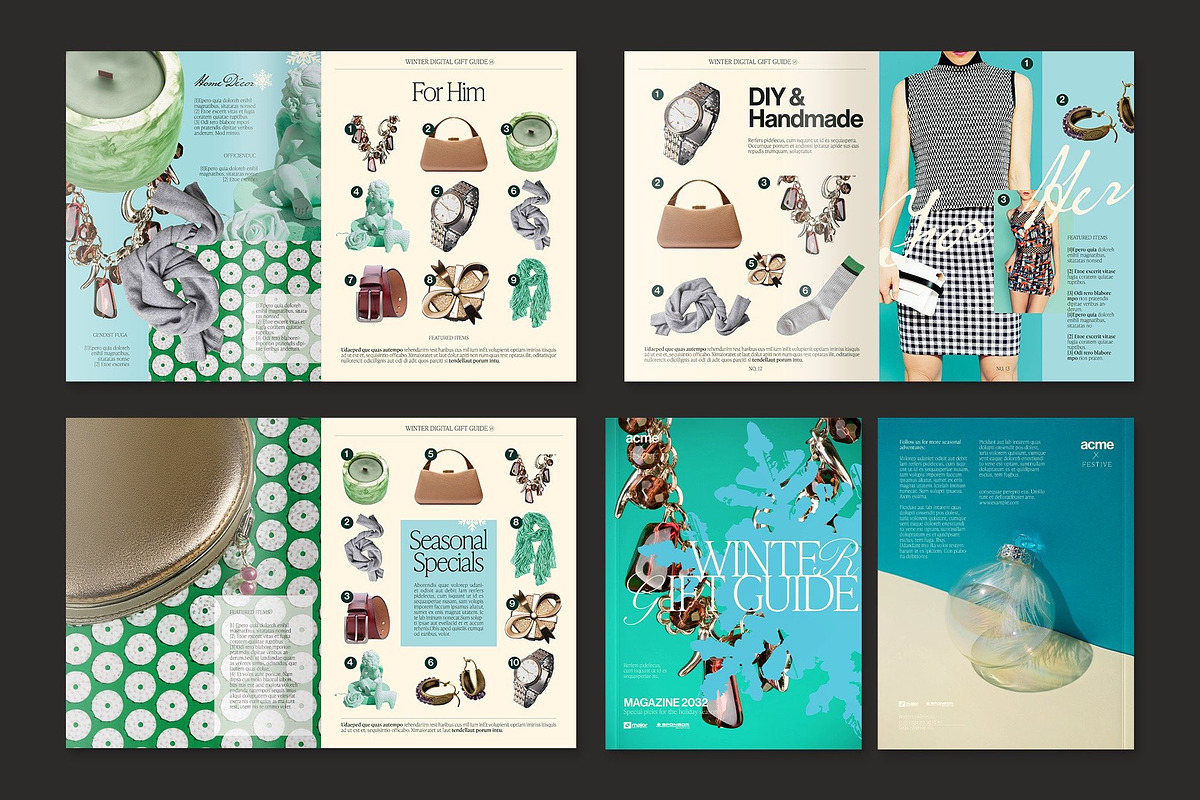 Winter Magazine & Catalog Template, a Brochure Template by BrandPacks