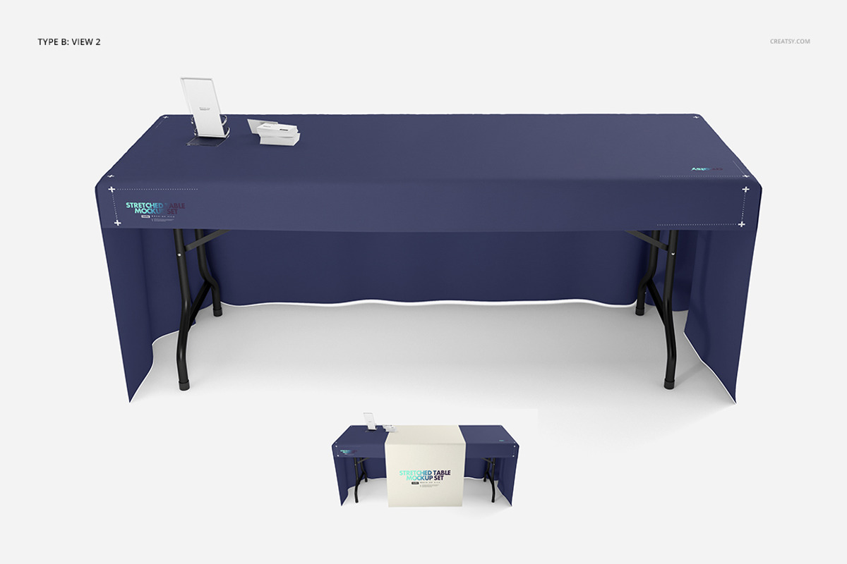 Imprinted Tablecloth Mockup Set, a Product Mockup by creatsy5