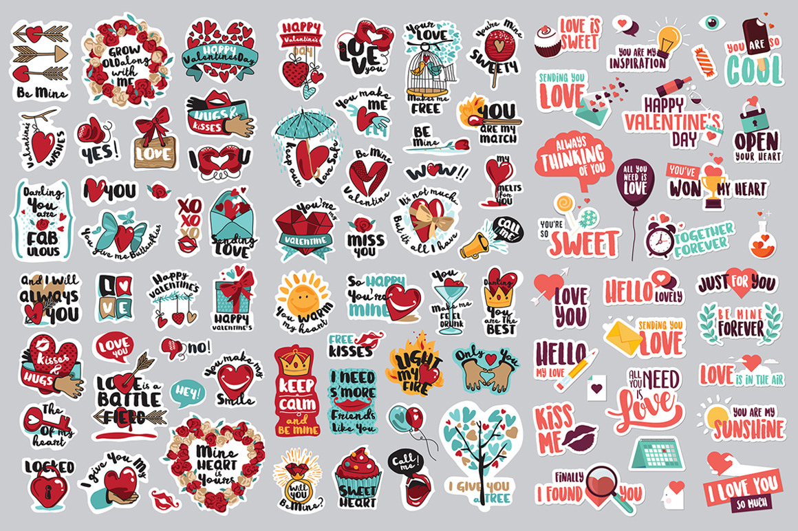 Set of Love Signs and Stickers, a Templates & Theme by PureSolution