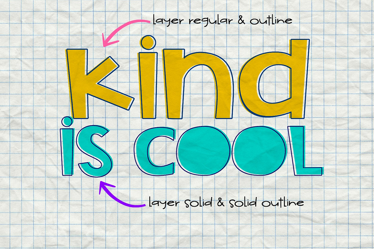 Rocket Science Layering Font, a Sans Serif Font by Sabrina Schleiger Design