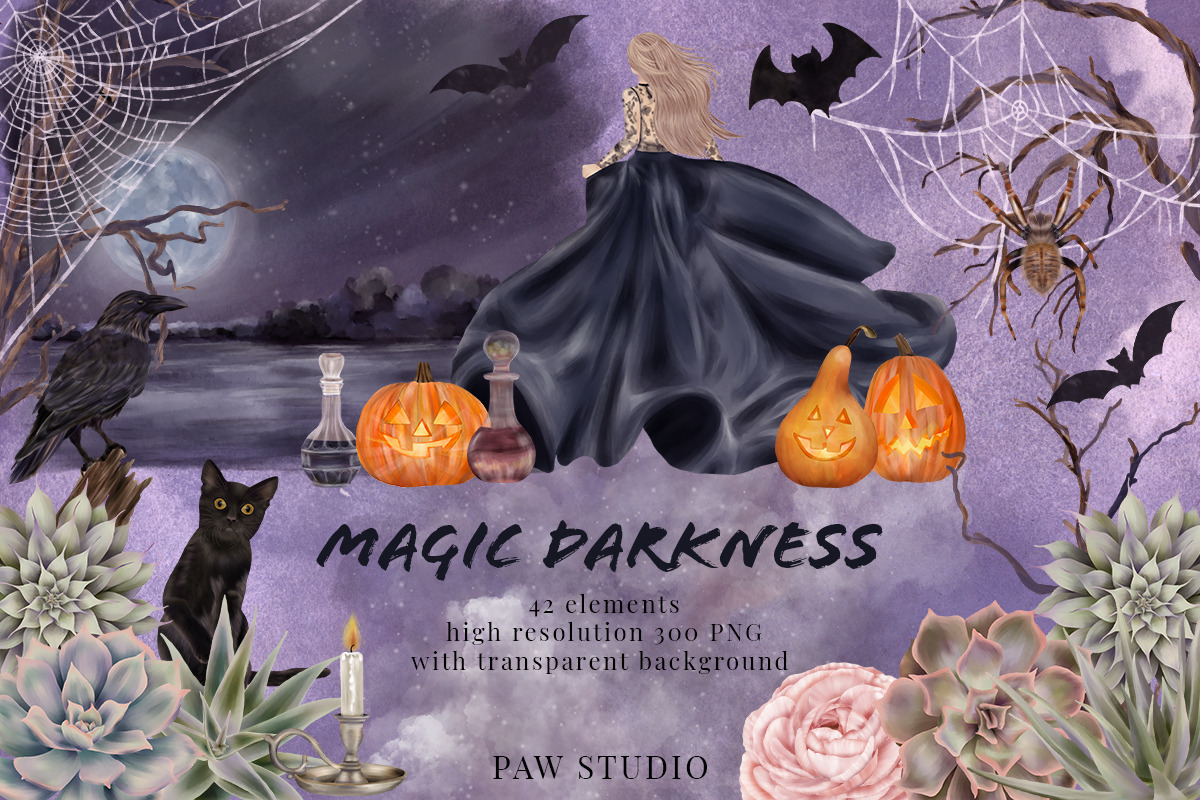 Halloween Clipart Spooky Spooky Witch | Creative Market