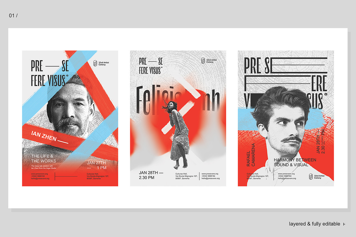 EXHIBITION Event Poster Templates, a Flyer Template by Bornx Design