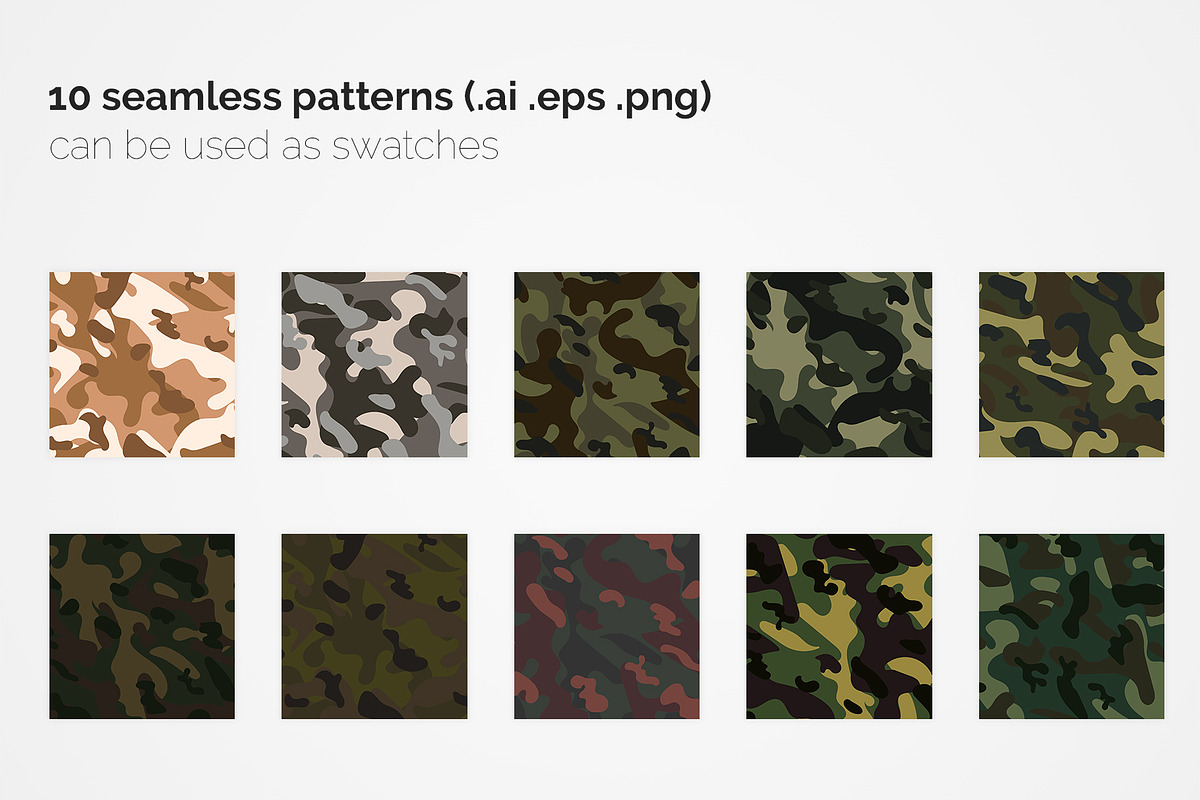 Russia Camouflage Seamless Patterns, a Pattern Graphic by 3Y_Design