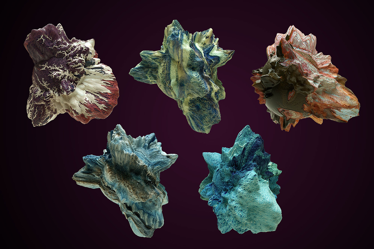 Tectonic: 10 Abstract 3D Shapes, a Texture Graphic by RuleByArt