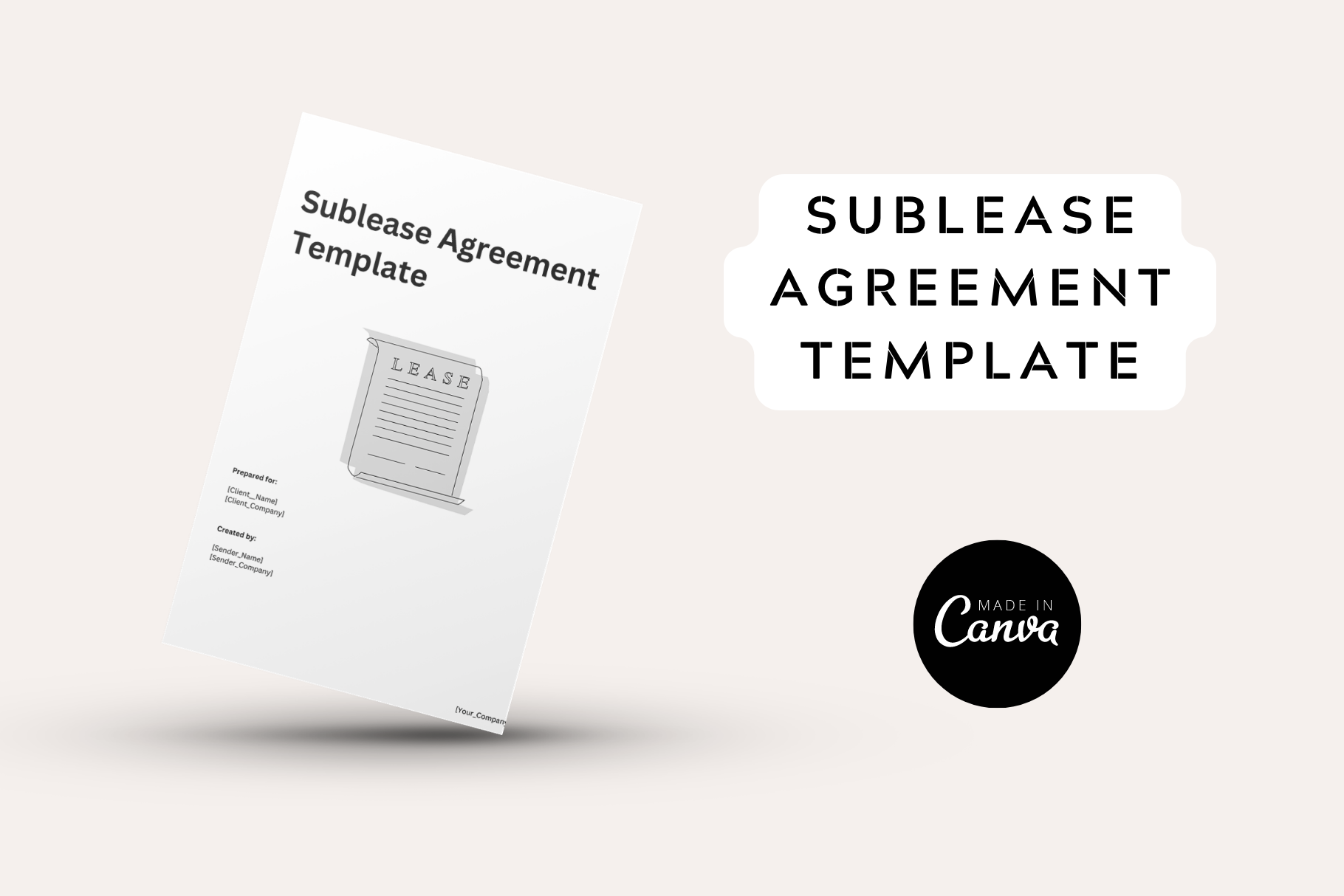 Printable Sublease Contract Template