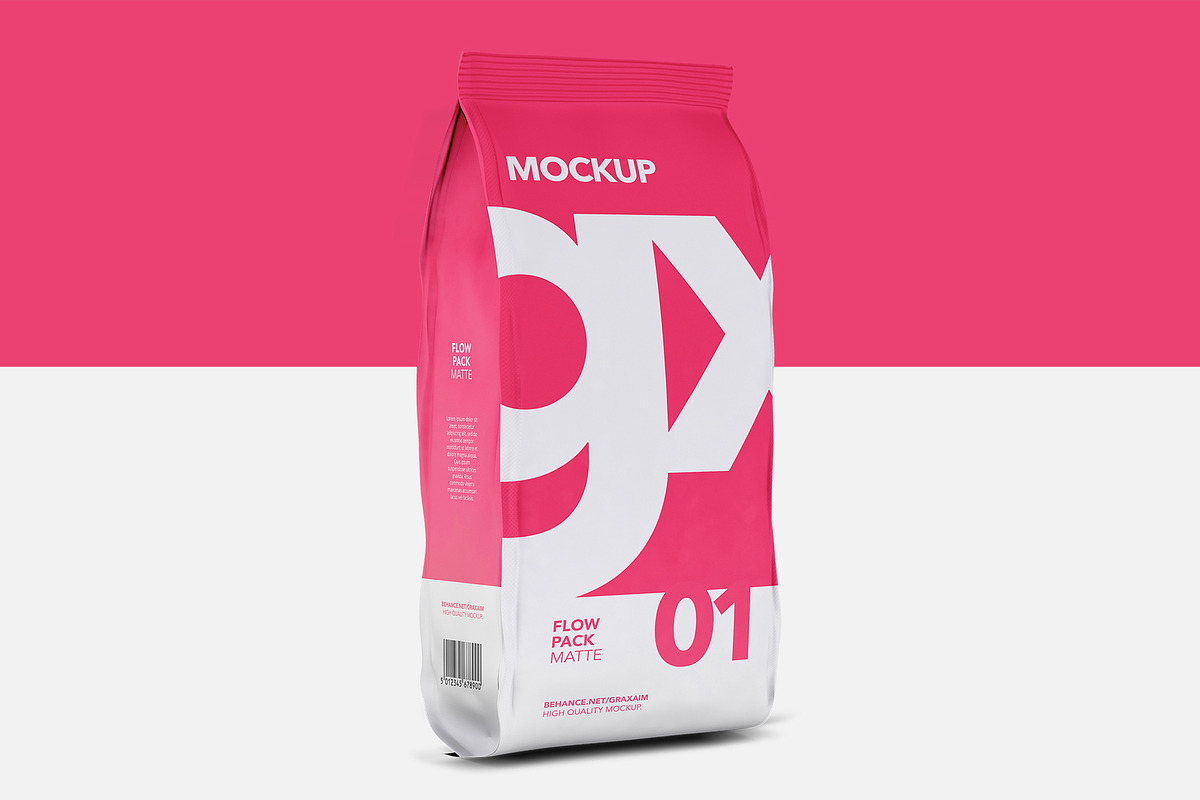 Flow Pack - Mockup - Matte, a Packaging Mockup by Graxaim Mock-up