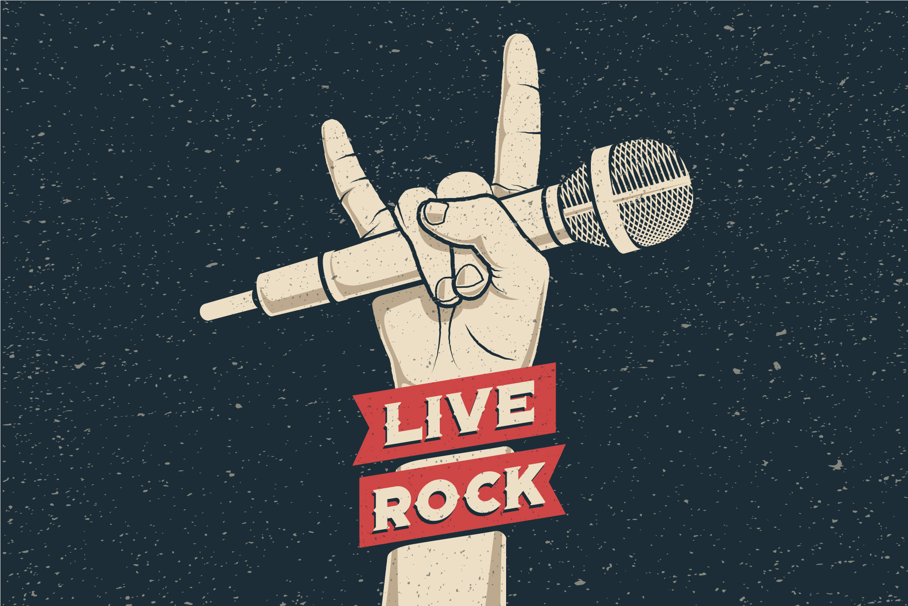 Rock hand gesture poster, an Illustration by Crafter