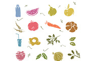 Healthy Food Vector Set, a Graphic by Svetlana Voloshina