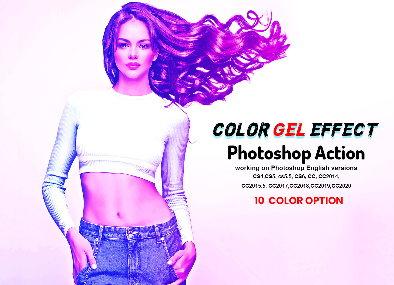 Color Gel Effect Photoshop Action, an Action Add-On by Studio Retouch