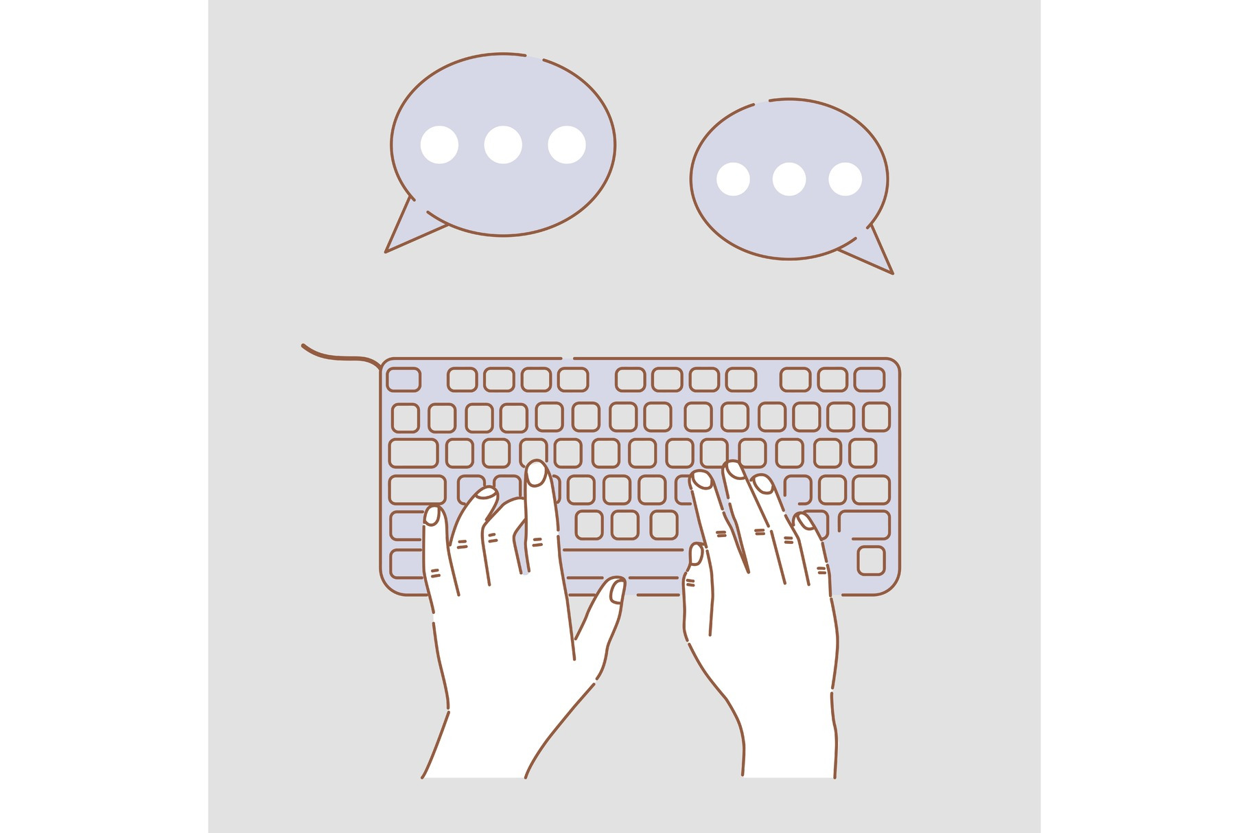 Hands typing on keyboard vector, a Person Illustration by Pavlo ...