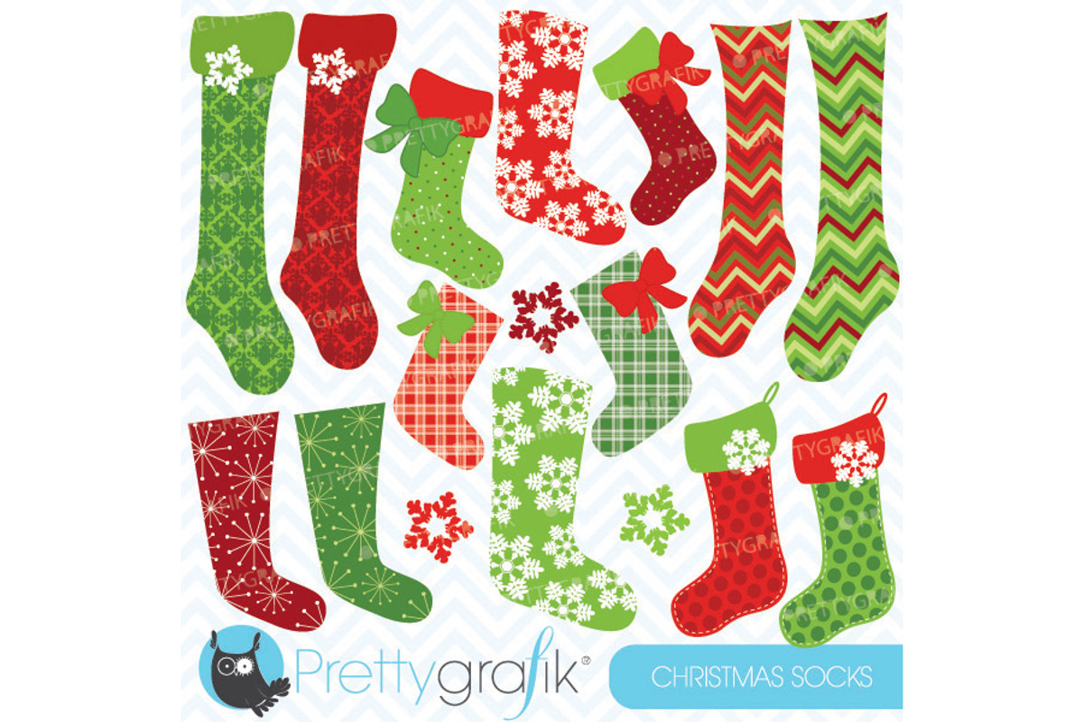 Christmas stockings clipart, an Illustration by PrettyBundles
