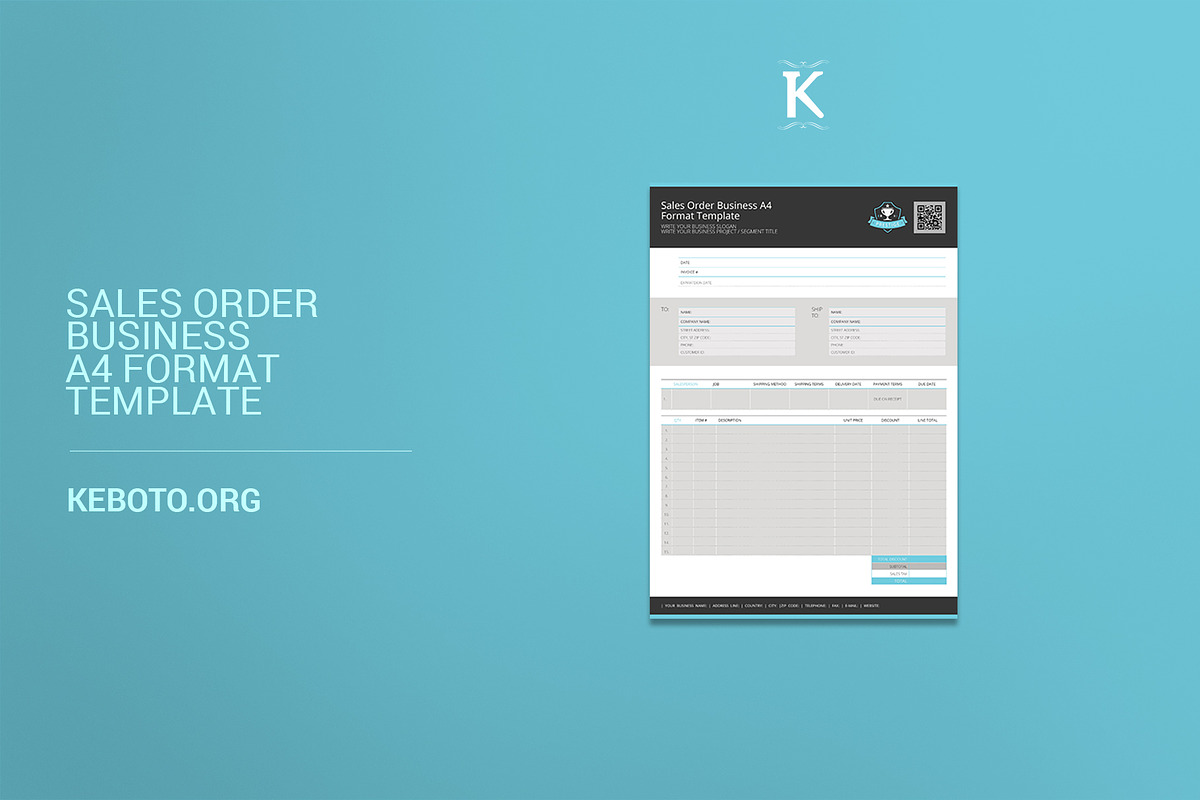 Sales Order Business A4 Format, a Templates & Theme by Keboto