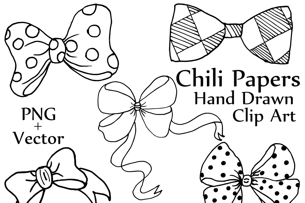 Bow clip art and Vector files, a Decorative Illustration by chilipapers