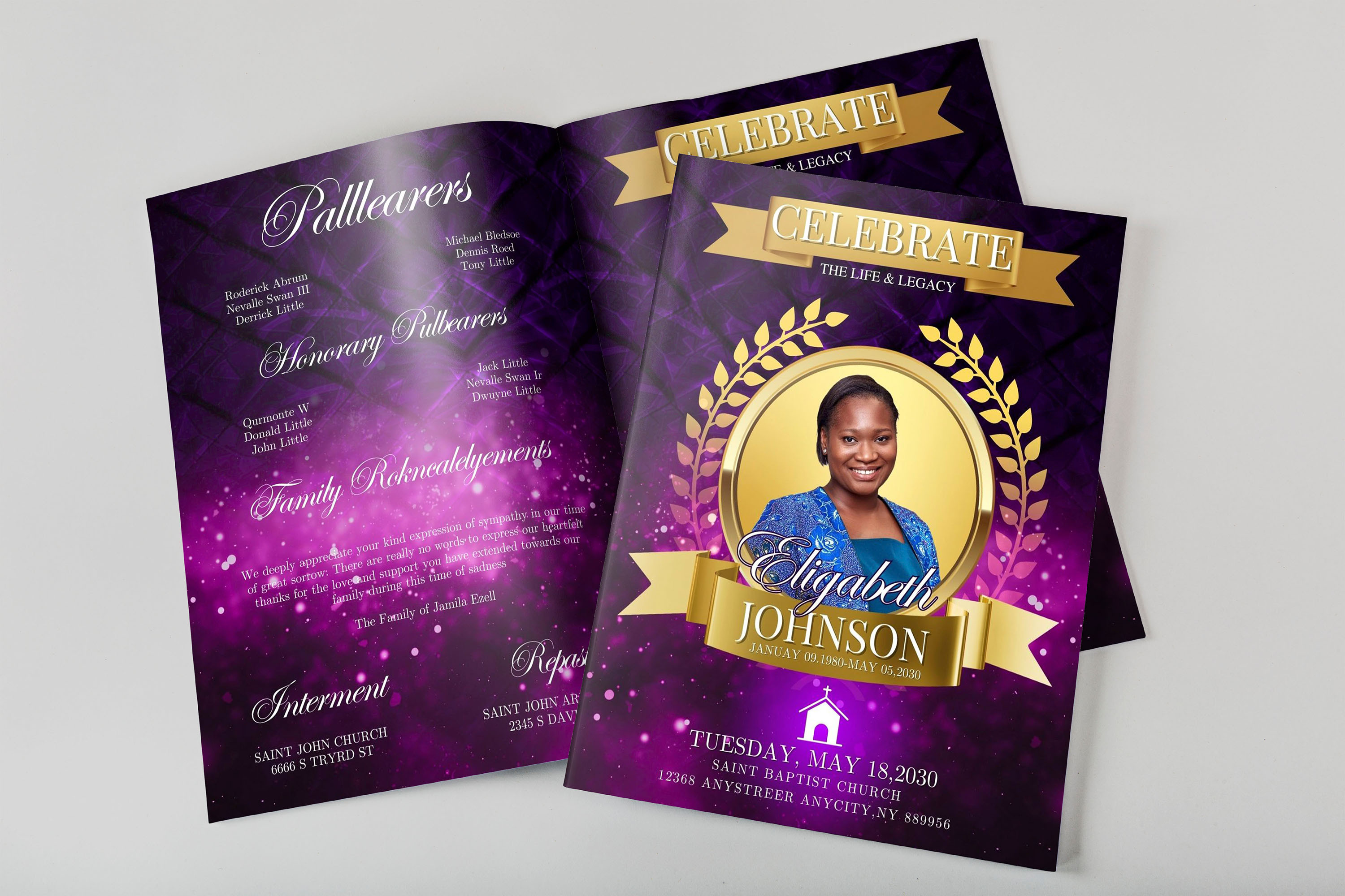 Funeral Memorial Booklet (8 pages), a Templates & Theme by craftsmaker