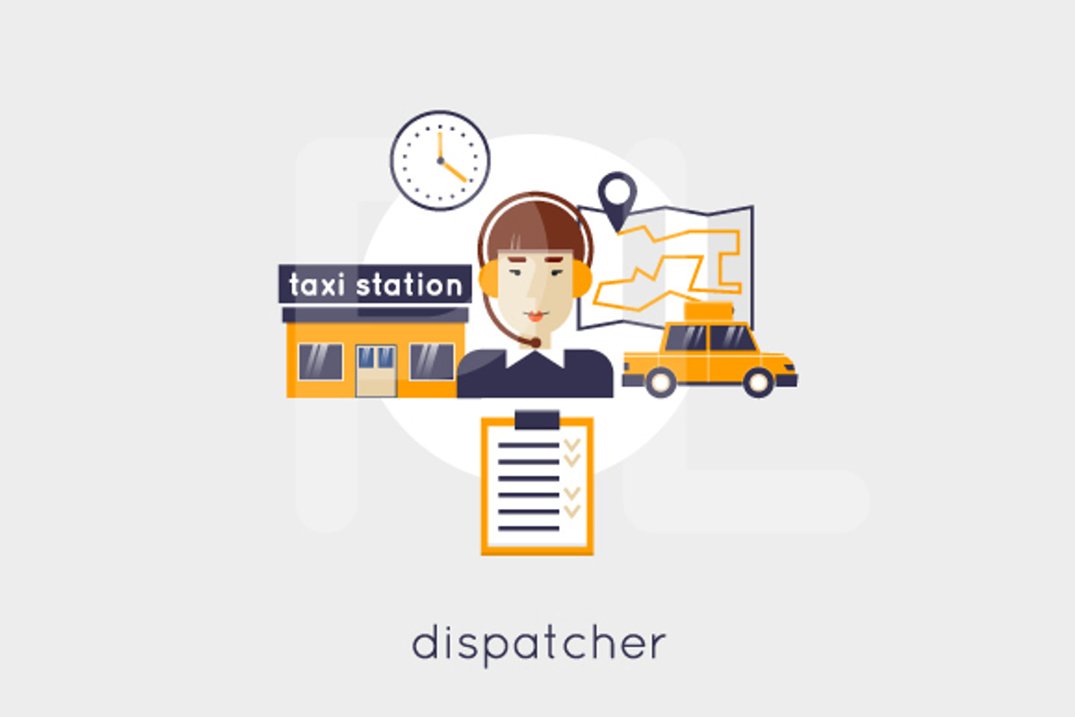 Taxi service set icons, a Technology Illustration by Podis