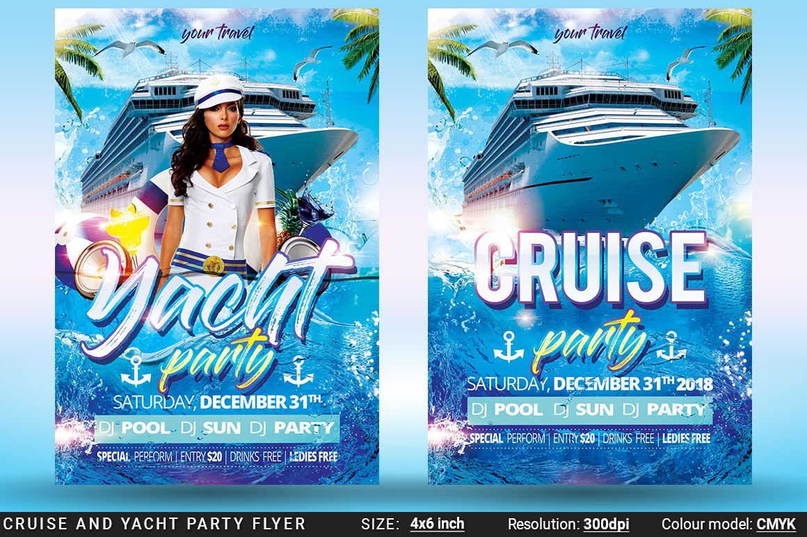 Cruise And Yacht Party Flyer, a Flyer Template by Artolus