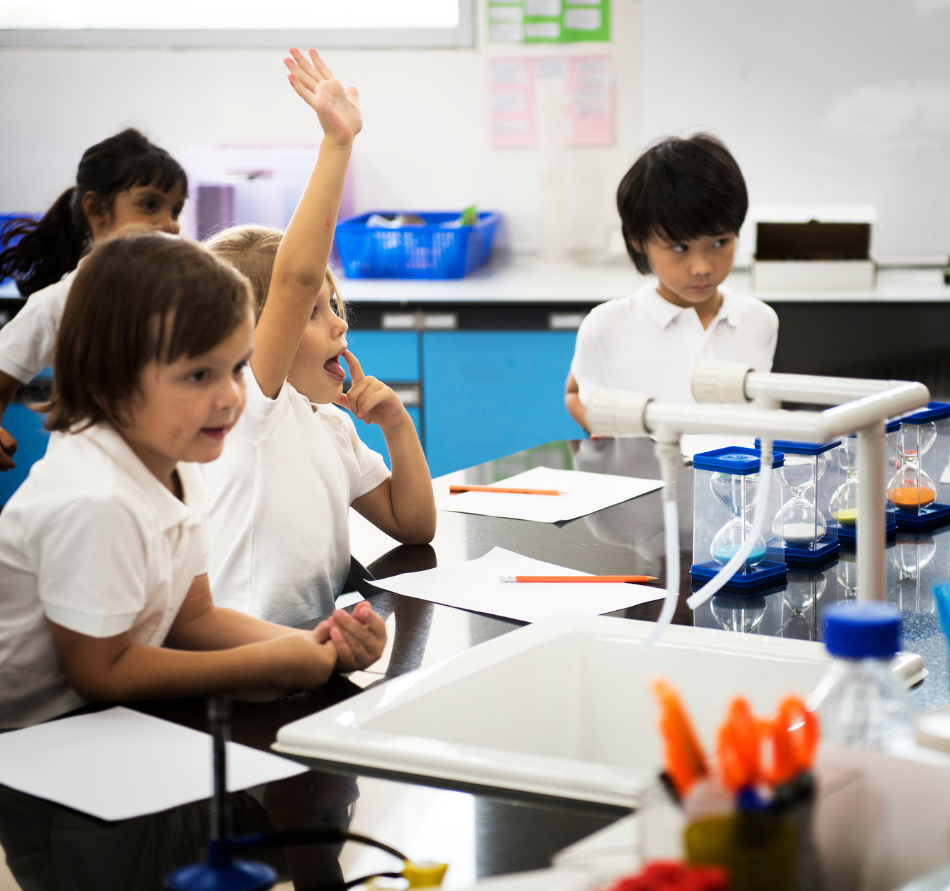 Happy kids at elementary school, a Photo by rawpixel
