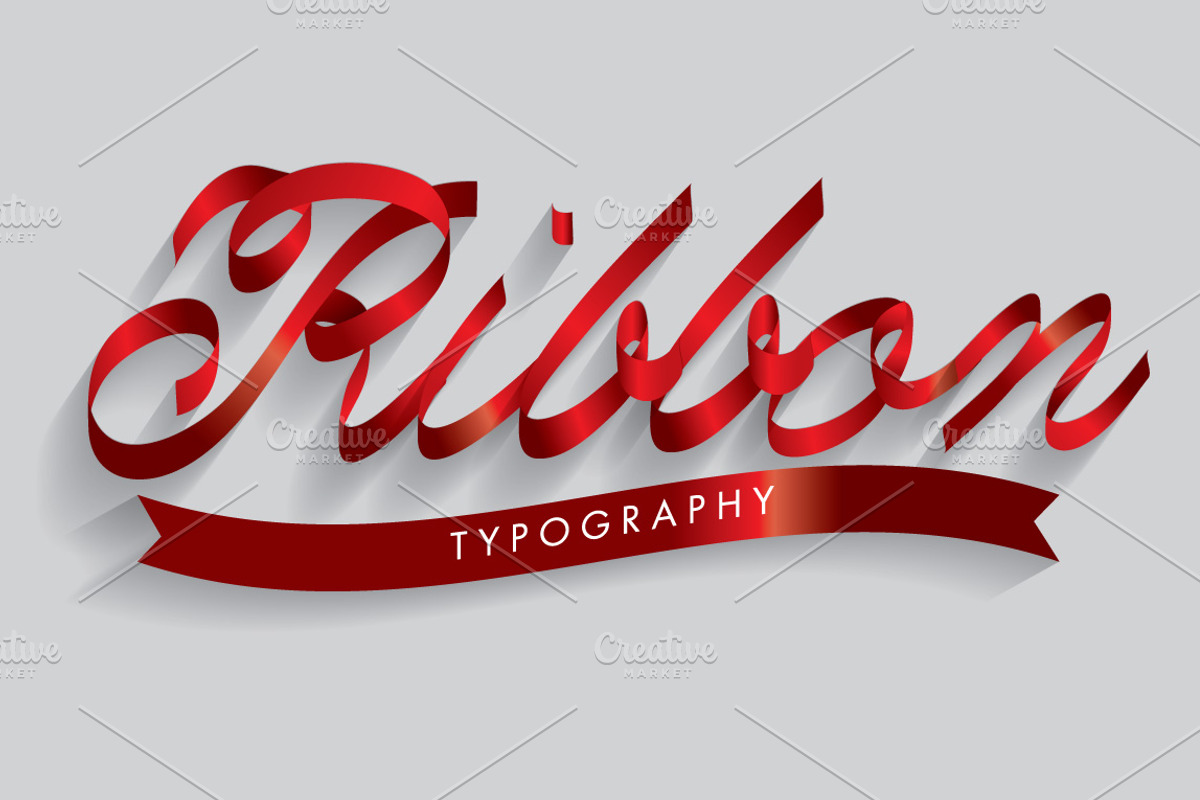 ribbon typography, an Illustration by lyeyee