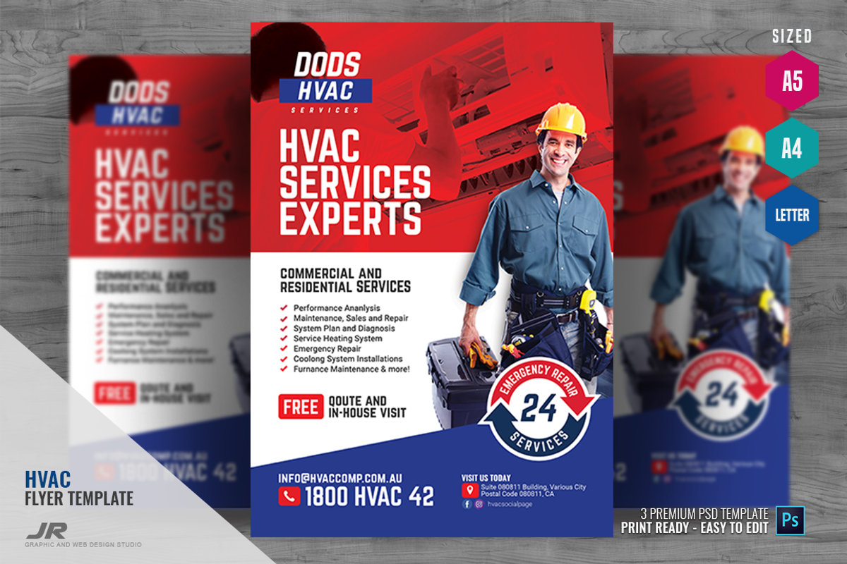 HVAC Experts Flyer, a Flyer Template by PSDPixel | Creative Market